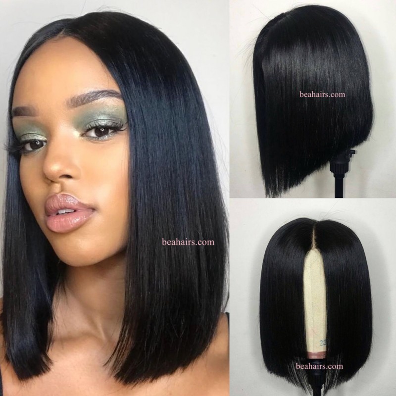 Flash Sale 2 4 Lace Closure Blunt Cut Best Summer Bob Brazilian Human
